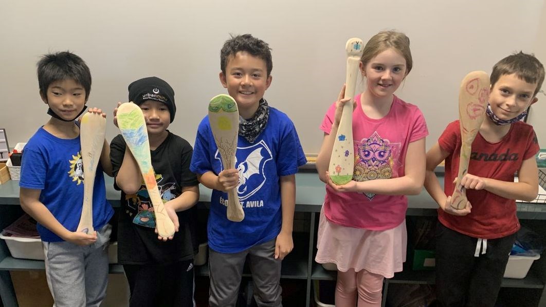 St. Avila students participate in a Paddle Workshop